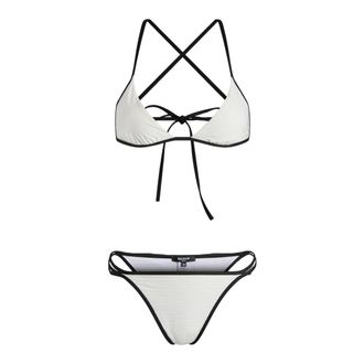 Balmain Monogram Lycra Badeanzug - - Swimwear - Damen - Wei&szlig; - M