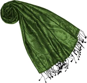 Lorenzo Cana Lorenzo Cana Pashmina Foulard jacquard tissé 100 % soie Motif cachemire Écharpe en soie pashmina Multicolore 70 x 190 cm - - Taille Unique