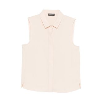 Emporio Armani &Auml;rmelloses Hemd aus technischem Gabardine - - Blouses & Shirts - Damen - Rosa - XS