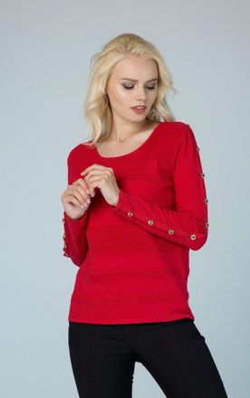 Passioni Strickpullover mit Rippstreifen