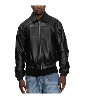 Patta Homme, Vestes, Noir, Taille: M Blouson Aviateur en Cuir