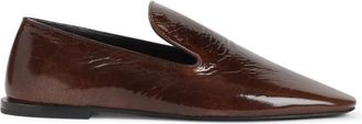 Jil Sander Pointed Brown Goat Leather Loafers - Gr. 37 (EU) - in Schwarz