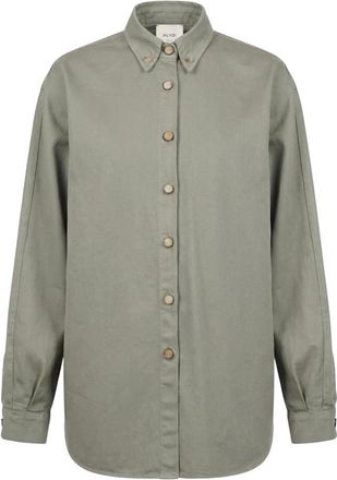 Alysi Femme, Blouses et Chemises, Vert, Taille: 36 FR Chemise Oversize en Coton