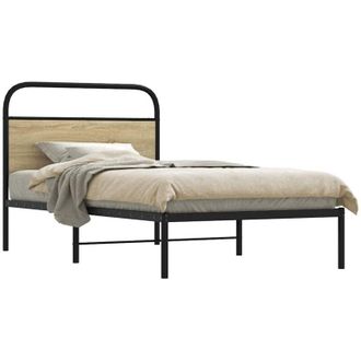 vidaXL Bettgestell ohne Matratze 90x190 cm Sonoma-Eiche Holzwerkstoff Vidaxl