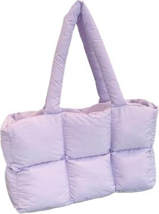 Generic Sac &agrave; bandouli&egrave;re rembourr&eacute; pour femme - Grande capacit&eacute; - Sac fourre-tout doux pour les trajets quotidiens, violet, Taille unique