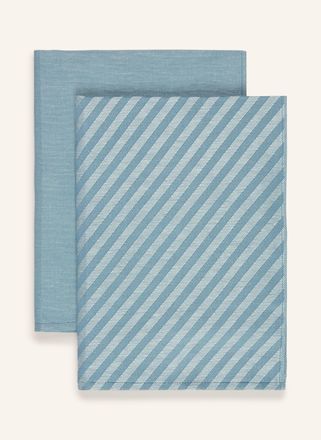 ROSS 2er-Set Geschirrt&uuml;cher Mit Leinen blau
