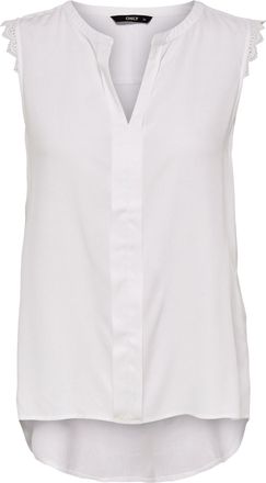 Only NOS Damen Top onlKIMMI S/L WVN NOOS 15157656, Einfarbig, Gr. 38, Weiß (White)