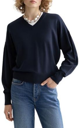 Scotch & Soda Womens Core V-Neck Relaxed Pullover Sweater, Night, XS