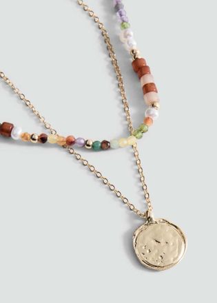 Mango Pack 2 colliers combin&eacute;s or - Femme - Taille unique - MANGO