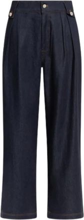 Weili Zheng Femme, Jeans, Bleu, Taille: 42 FR Pantalon large en chambray