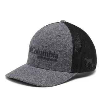 Columbia Baseballkappe, Unisex, PHG-Logo, hohe Krone, Grau (Charcoal Heather)/Hund, Größe L/XL
