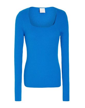 8 by YOOX RIB KNIT SQUARE-NECK TOP