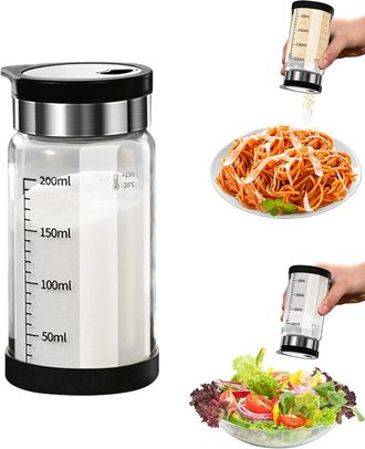 Generic Salz- und Pfefferstreuer, Borosilikatglas mit Edelstahldeckel, Salzspender für die Küche (schwarz, 200 ml)