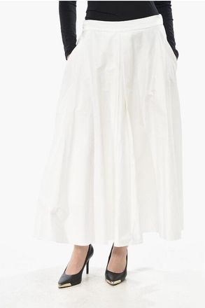 Cruna Cotton-Blend Flared Skirt with Front Darts size 42