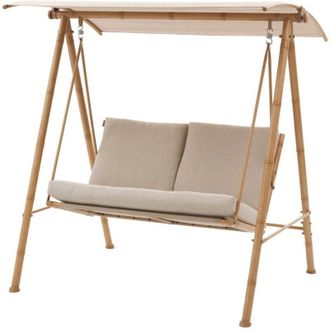 Hesperide Hesperide - Balancelle de jardin 2 places beige 170 x 129 x 213cm - Structure acier &eacute;poxy - Toit en polyester - Assise en texaline
