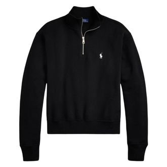 Polo Ralph Lauren Femme, Pulls, Noir, Taille: 38 FR Pull en molleton à quart de zip