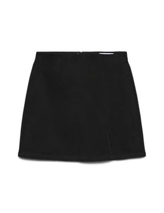 Vero Moda Vero Moda Jupe en Jean pour Femme avec Fermeture &eacute;clair et Coupe Droite, Noir, XL