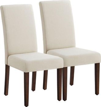 Vasagle Vasagle - Lot de 2 chaises de salle &agrave; manger - Dossier haut ergonomique - Assise &eacute;paisse 12 cm - Bois dh&eacute;v&eacute;a gris tourterelle - Dimensions 58 x 48 x