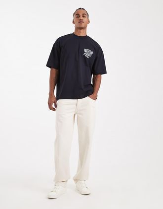 Asos Circular Design Collection - Jean droit en denim &eacute;pais - &Eacute;cru-Blanc