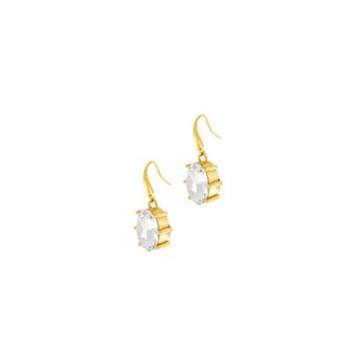 Dansk Copenhagen Boucle doreille statement Joy &eacute;tanche en zircone cubique transparente - Femme - Accessoires - Jaune - Taille: ONE Size