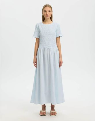 Selected Robe mi-longue - Bleu clair