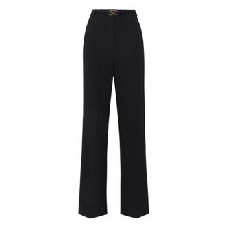 Elisabetta Franchi Femme, Pantalons, Noir, Taille: 42 FR Pantalon Cropped Jambe Large