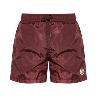 Moncler Homme, Maillots de bain, Rouge, Taille: XL Logo Swim Shorts