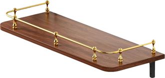 Generic Schweberegal aus Massivholz für Die Inneneinrichtung, Rustikales Wandregal mit Goldener Metallgeländer, für Wohnzimmer, Küche, Badezimmer(100x20cm/39x