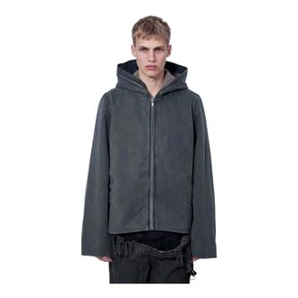 Rick Owens Veste &agrave; capuche zipp&eacute;e - Homme - Sweatshirts et sweats &agrave; capuche - Gris - Taille: L