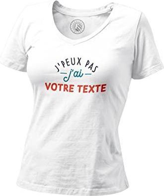 Fabulous T-Shirt Femme Col V Texte Personnalisable Jpeux Pas JAi Style Francais Typographie Cadeau Anniversaire Sport Passion