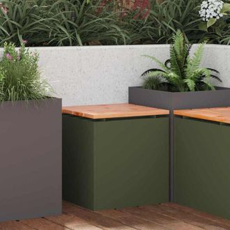 vidaXL vidaXL Banc de jardin Vert olive 40 x 40 x 43 cm Acier