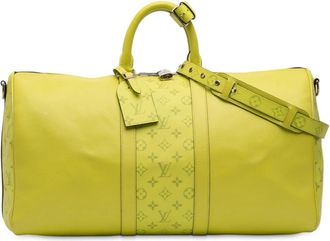 Louis Vuitton Weekender - Taigarama Keepall Bandouliere 50 - Gr. unisize - in Gelb - f&uuml;r Damen