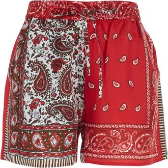 P.A.R.O.S.H. P.a.r.o.s.h., Femme, Shorts, Rouge, Taille: 42 FR Bandana Print Shorts