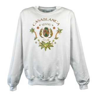 Casablanca Homme, Sweatshirts et sweats &agrave; capuche, Blanc, Taille: 2XL Loopback Cotton SweaT-shirt