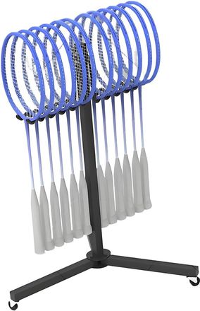 Generic Bodenst&auml;nder Zur Pr&auml;sentation Und Aufbewahrung Von Badmintonschl&auml;gern, Robuster Badmintonschl&auml;ger-Pr&auml;sentationsst&auml;nder Mit 3 Rollen for 12 Schl&auml;ger