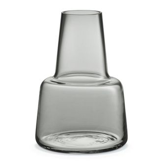 Holmegaard Vase mittel Hals H24 cm Flora aus mundgeblasenem Glas, grau