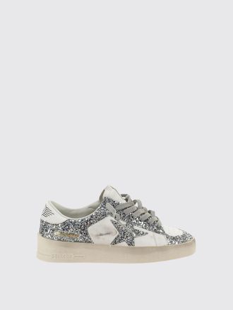 Golden Goose Baskets Stardan en cuir &agrave; paillettes avec effet us&eacute;