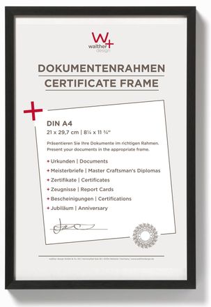 Walther Design Design AJ130B Aluminium-Bilderrahmen Chair, 21x29,7 cm DIN A4, schwarz