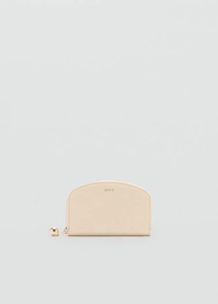 Mango Portefeuille moyen avec mini perles jaune pastel - Femme - Taille unique - MANGO