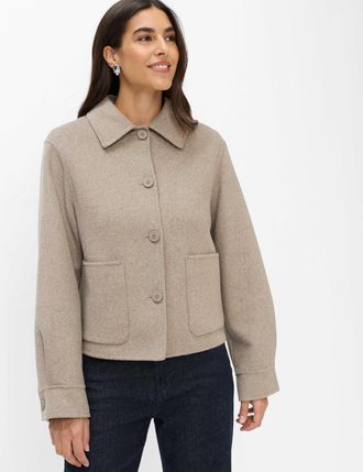 Brax Steppjacke BRAX Style HANNAH, Damen, Gr. 36, beige (taupe), Web, 53% Wolle, 42% Polyester, 5% Sonstige Fasern, Jacken Steppjacke, Topseller