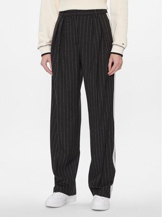 Tommy Hilfiger Stoffhose Relaxed Straight Pinstripe Pant WW0WW40513 Schwarz Straight Fit