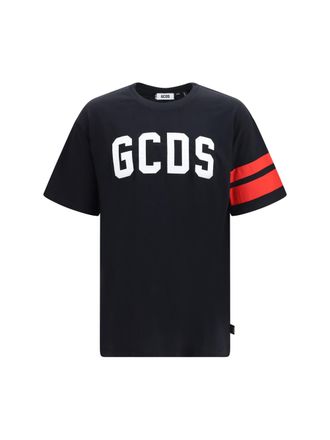 GCDS Embroidered Logo with Grosgrain Band T-Shirt - Black