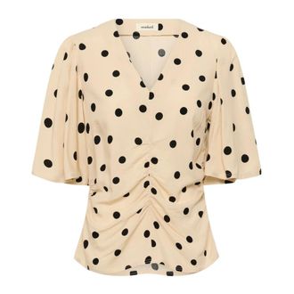 Soaked In Luxury Larjana R&uuml;schenbluse SS - - Blouses & Shirts - Damen - Beige - L