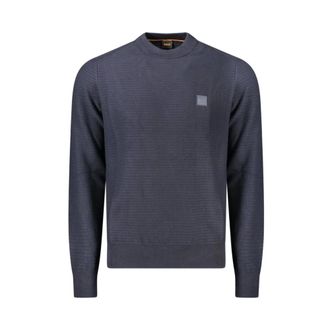 HUGO BOSS Homme, Pulls, Bleu, Taille: XL Pull Homme en Coton Bleu