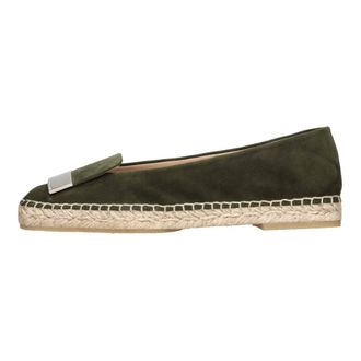 Sergio Rossi Femme, Chaussures, Vert, Taille: 37 EU Chaussures plates Vertes