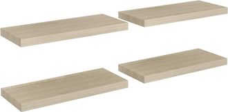 Generic Schwebendes Wandregal, 4 St&uuml;ck, MDF, Hochglanz-Wei&szlig;, Schwebendes Regal, 23/40/50/60/80/90/120 cm, Wandregal f&uuml;r Wohnzimmer/Arbeitszimmer/Bad/K&uuml;che (60
