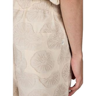 Les Deux Short &agrave; motif jacquard Dahlia en coton et lin m&eacute;lang&eacute;s