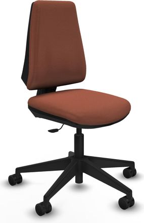 Piqueras y Crespo Elche B&uuml;rostuhl, braun, ohne Armlehnen, ausgestattet mit Permanentkontakt und Schneideschaum, mit Rollen 65 mm, Nylon, Braun