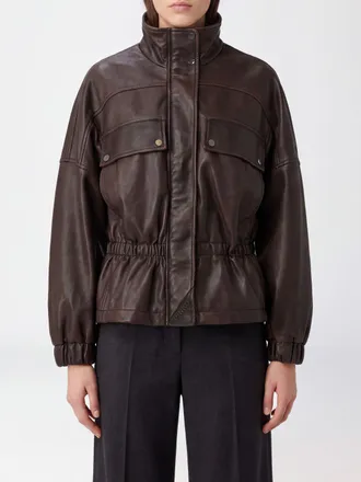Pinko Blouson bomber court en similicuir avec col montant et taille &eacute;lastiqu&eacute;e
