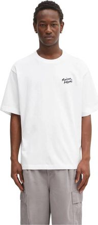 Maison Kitsun&eacute; Tee oversize brod&eacute; &agrave; la main - Homme - Tops - Blanc - Taille: S